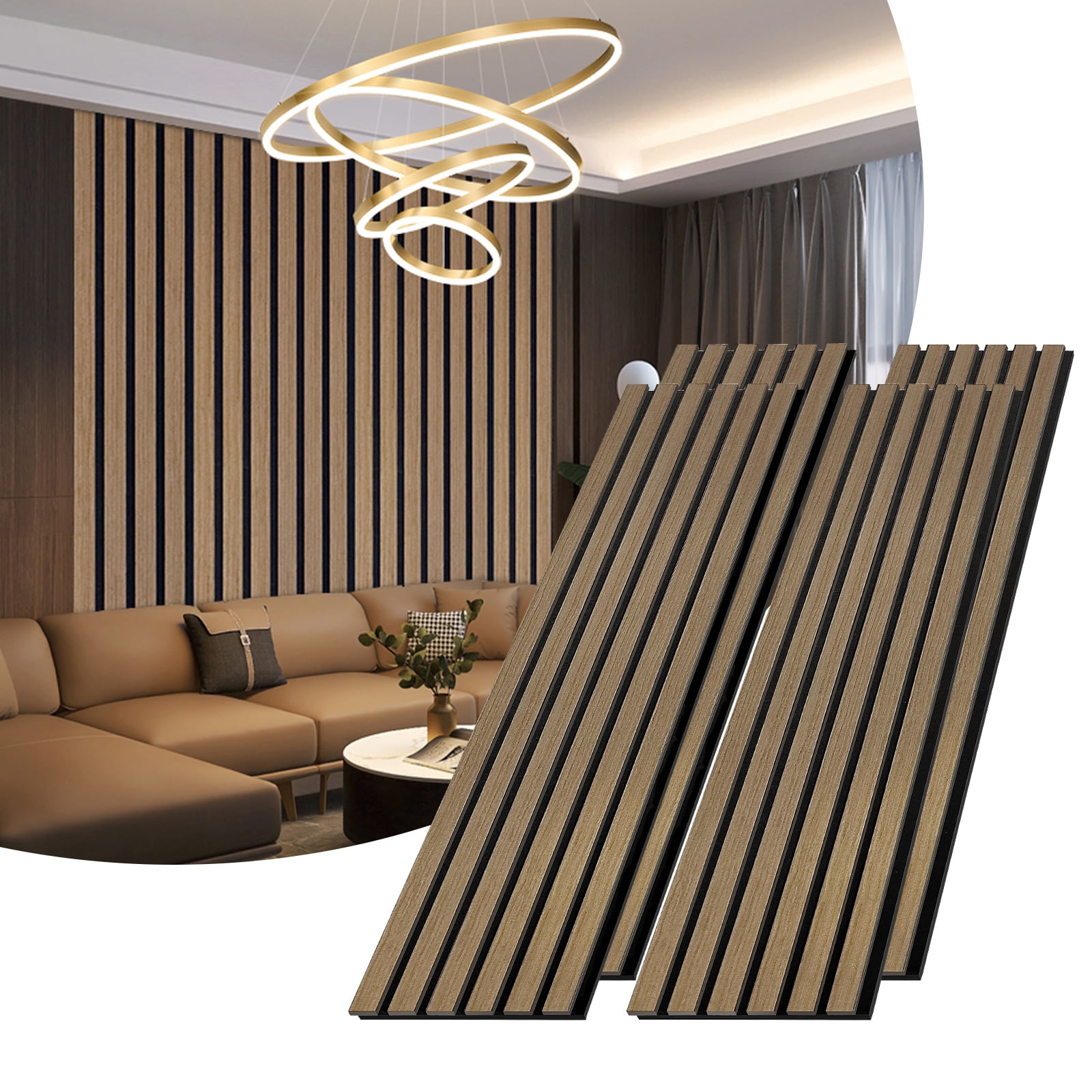 POWKOL 4 Pcs Acoustic Wood Wall Panels, 47.2” x 12.2” Soundproof ...