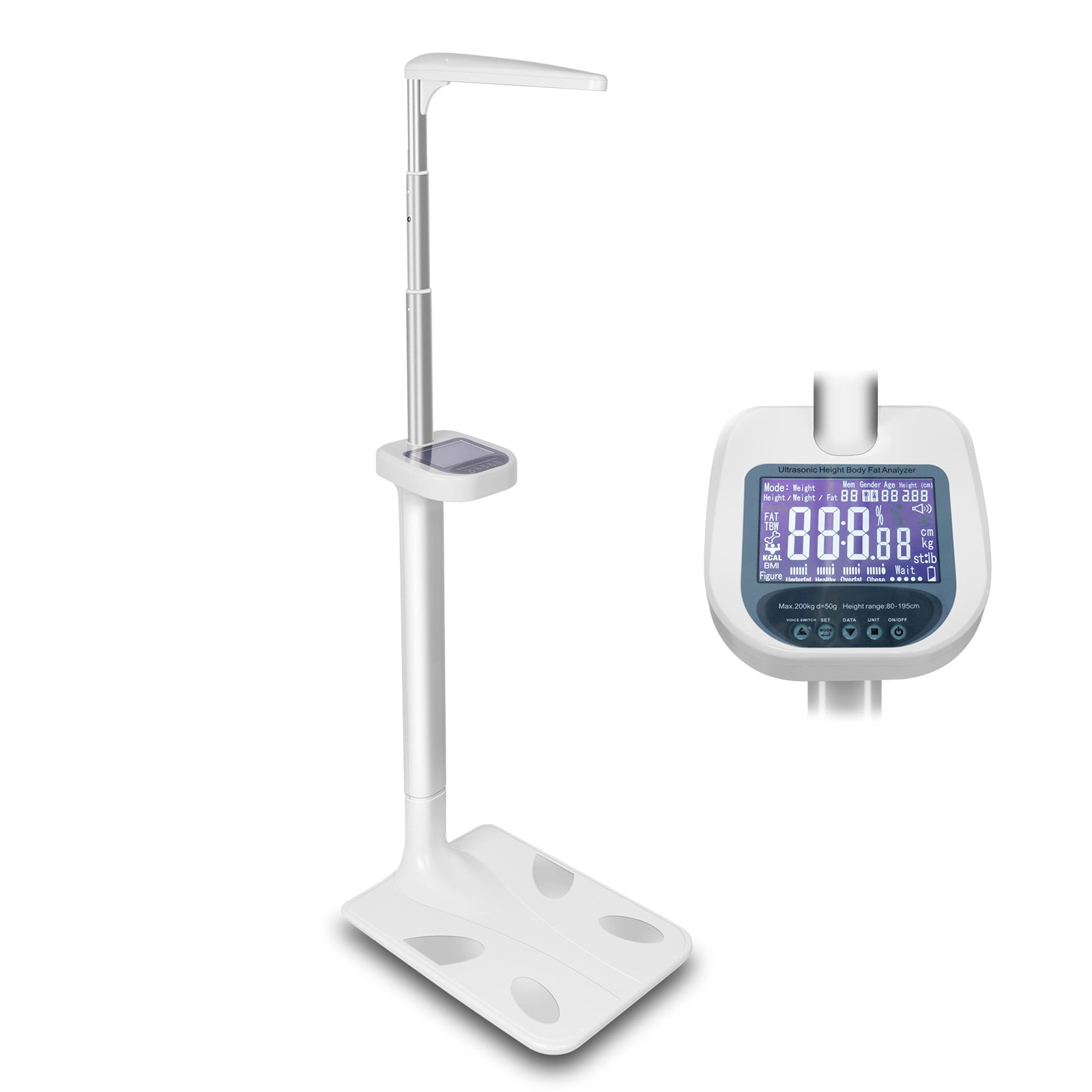 POWKOL 440LBS Capacity Professional Digital Physician Scale Ultrasonic ...