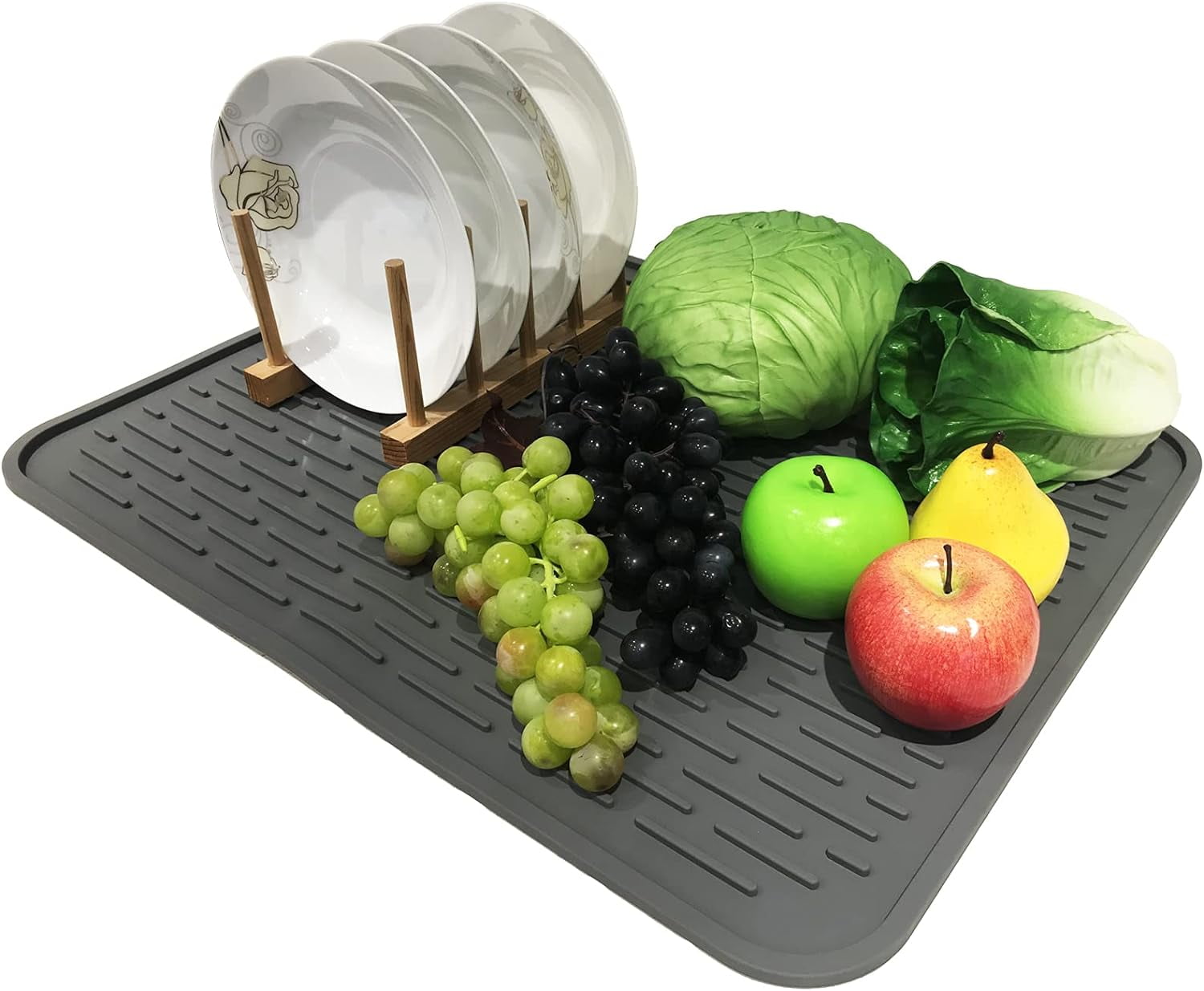 POWKOL Dish Drying Mat – 23” x 18” XXL Silicone Drying Mats for Kitchen ...