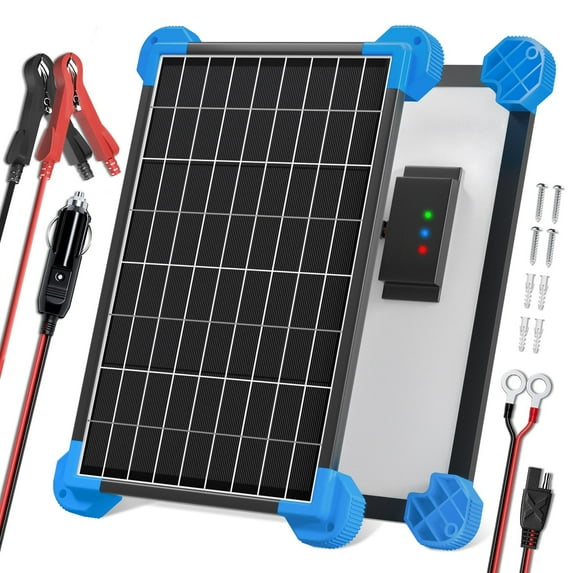 POWOXI 10W 12V Solar Car Battery Trickle Charger Solar Panel kits for ...