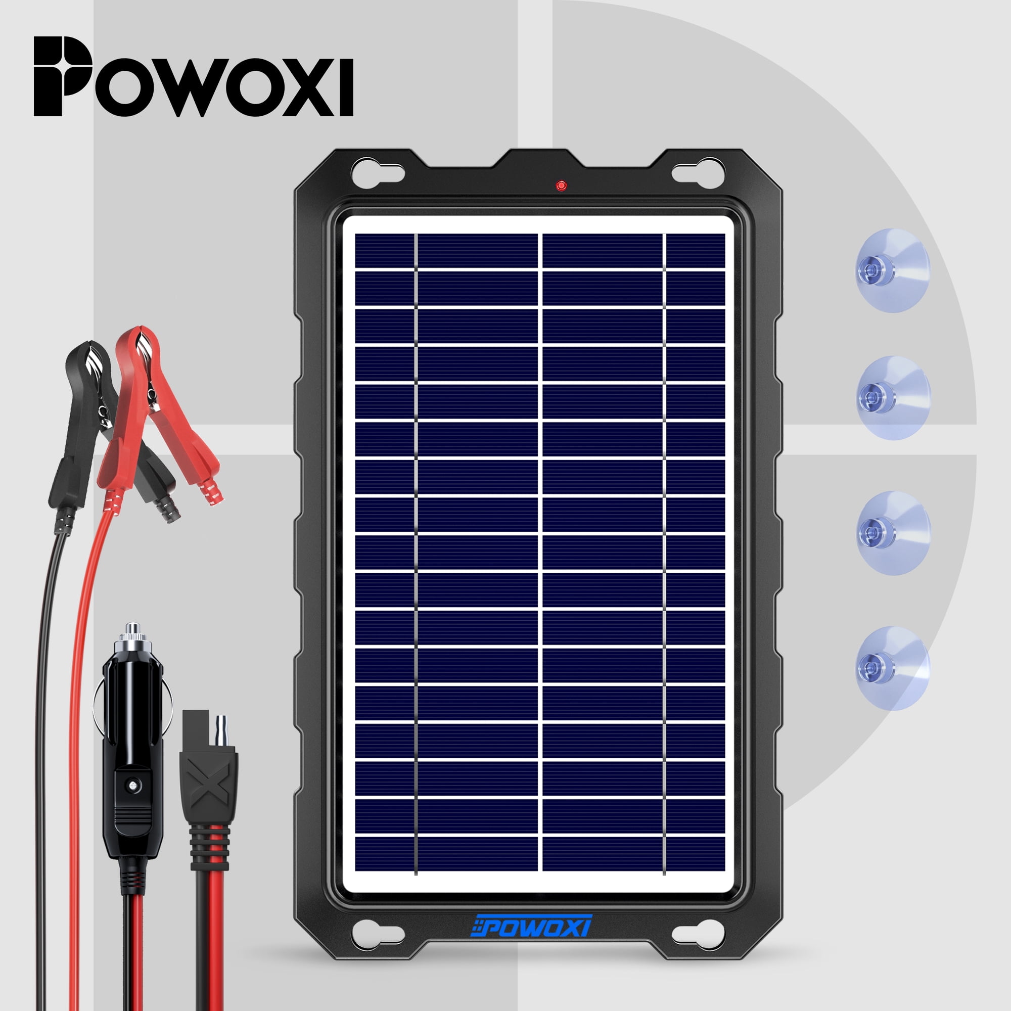 POWOXI Upgraded 7.5W-Solar-Battery-Trickle-Charger-Maintainer-12V ...