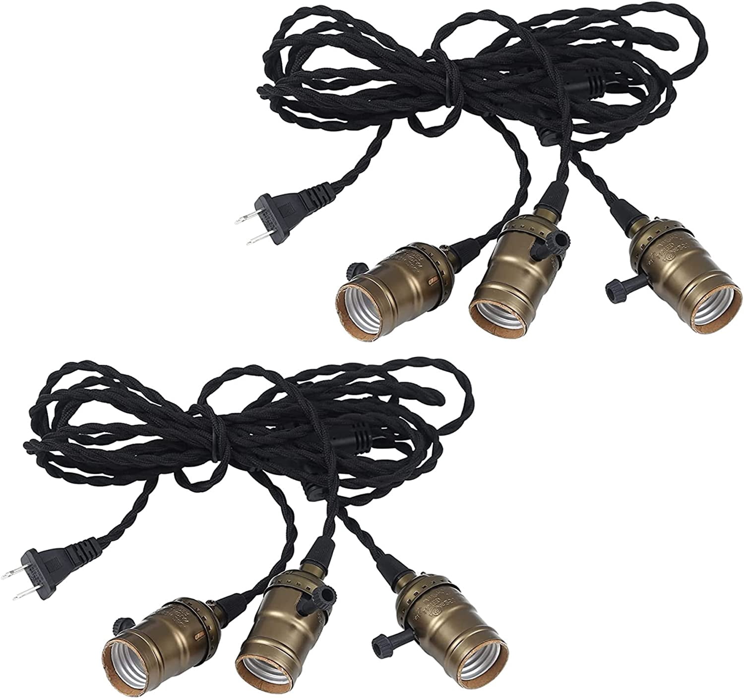 POWSDC-15FT Triple Bulb Pendant Light Cord, Suitable E26 Socket with ...