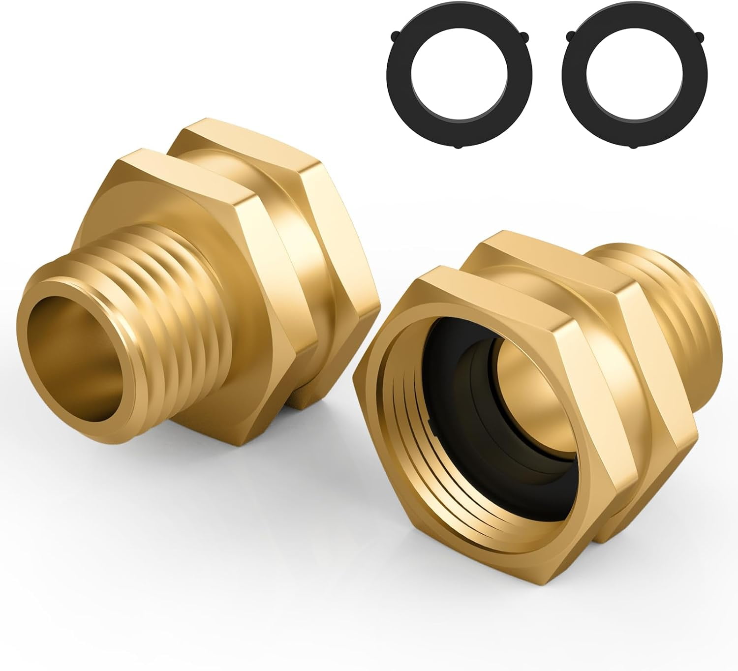 POWSDC-2 Pack of 3/4 Inch GHT Female to 1/2 Inch NPT Male Connector ...