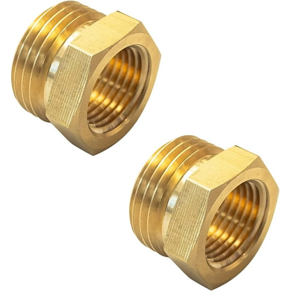 POWSDC-2 Pack 57480-1208 Brass Garden Hose Fitting, Pipe Adapter ...