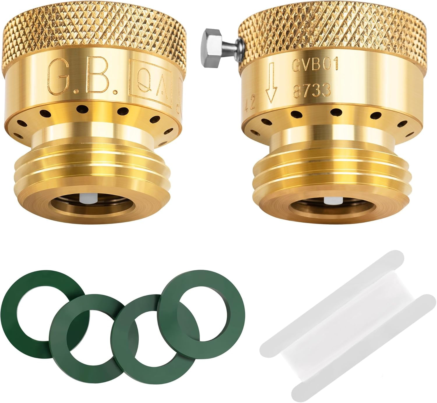 POWSDC-2 Pack Brass Vacuum Breaker 3/4" Inch GHT Hose Bibb Connector ...