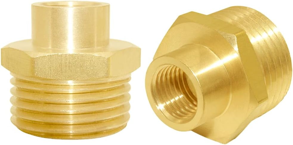 POWSDC-3/4"GHT Male x 1/4"NPT Female Brass Pipe Fittings Hex Nipple ...