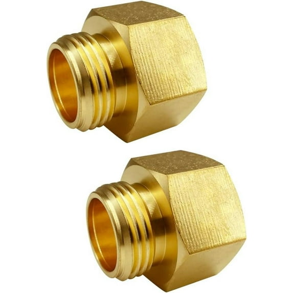 POWSDC-3/4” GHT Male x 1” NPT Female Connector, Brass Garden Hose ...