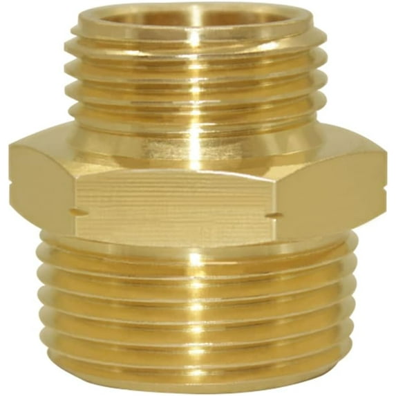 POWSDC-3/4" GHT Male x 1" NPT Male Brass Pipe Fittings Hex Nipple ...