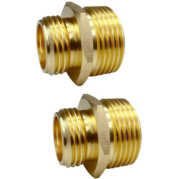 POWSDC-3/4” GHT Male x 1” NPT Male Connector, Brass Garden Hose Fitting ...