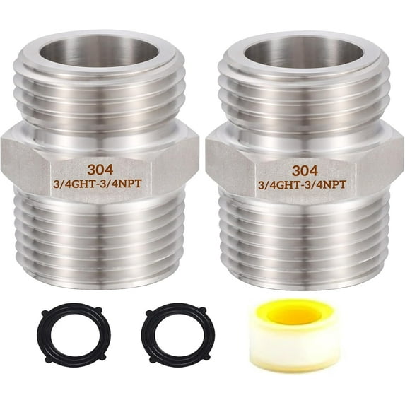 POWSDC-3/4\u201d GHT Male x 3/4\u201d NPT Male Connector With 1/2" NPT ...