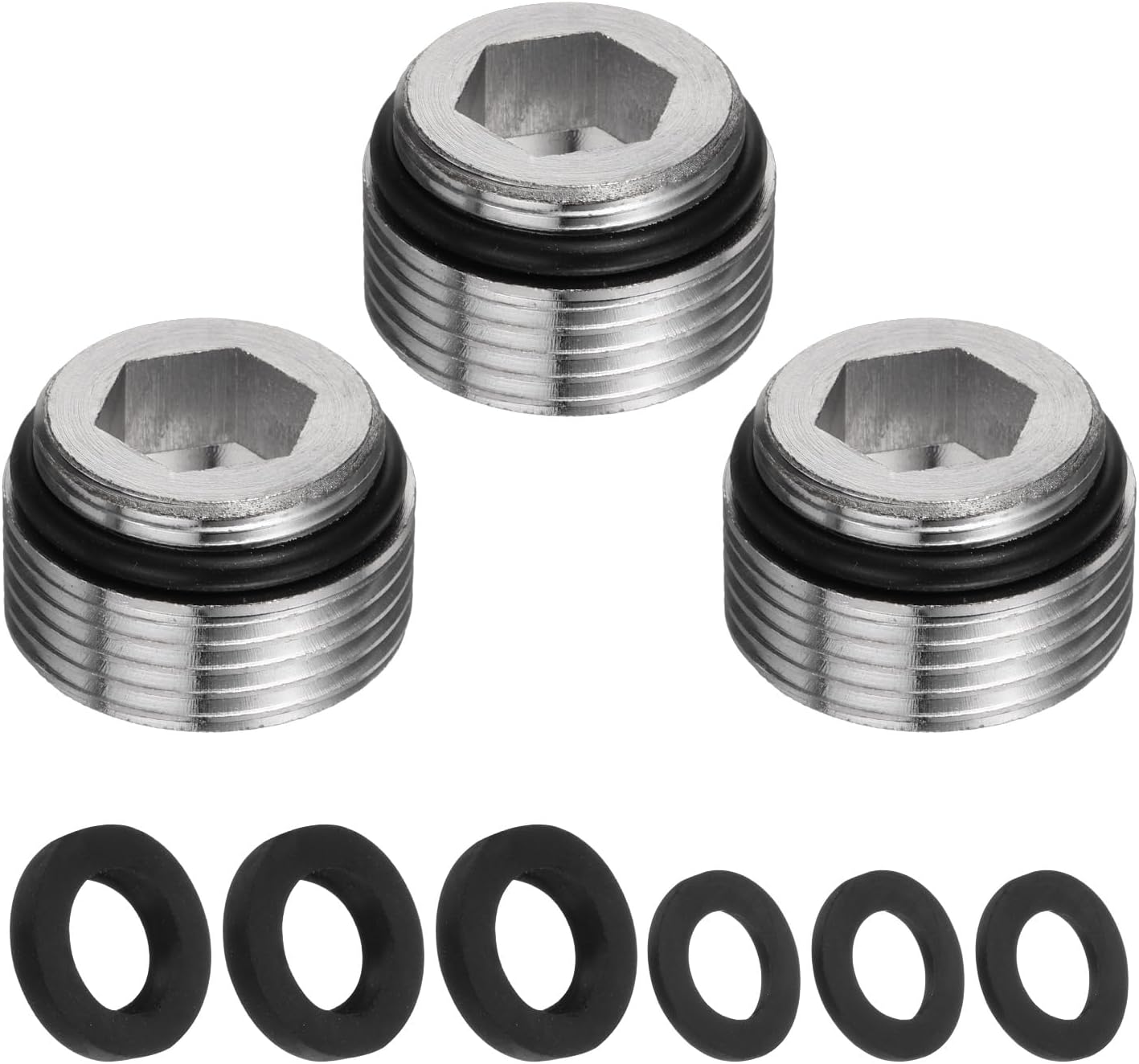 POWSDC-3Pcs Faucet Adapter, Male 0.85in to Male 1in Kitchen Sink ...