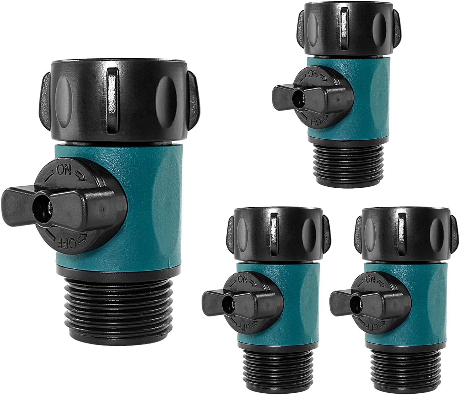 POWSDC-4 Pack Plastic Garden Hose Shut Off Valve, 3/4'' Standard Water ...