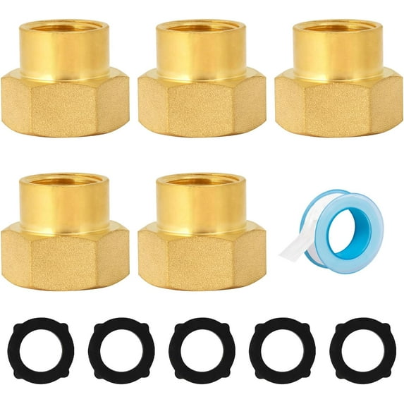 POWSDC-5 Pack 3/4" GHT Female x 1/2" NPT Female Garden Hose Adapters ...