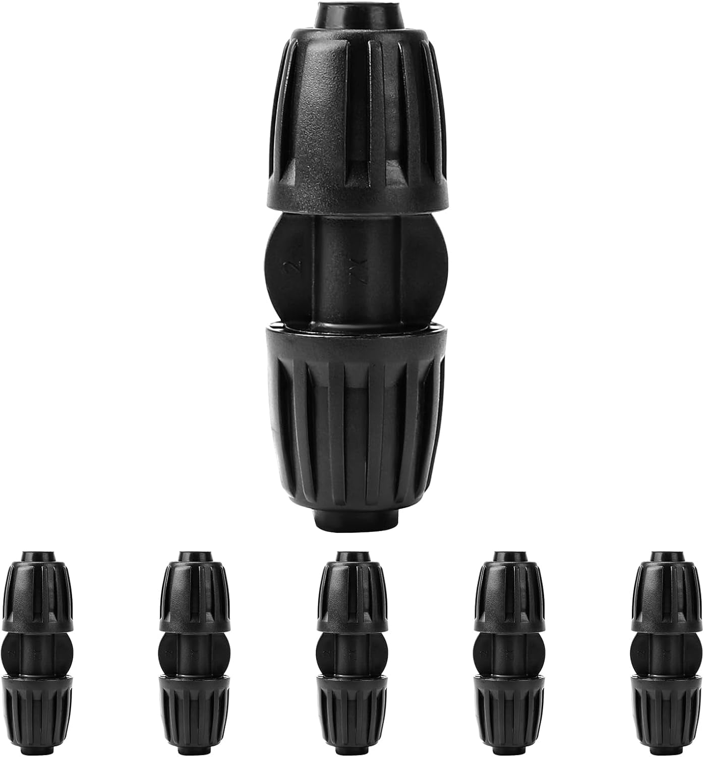 POWSDC-6 Pack 1/2 Inch Drip Irrigation Coupling Connectors, Barbed Lock ...
