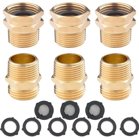 POWSDC-6PCS Garden Hose Connectors, 3/4" GHT Male X 3/4" NPT Male ...