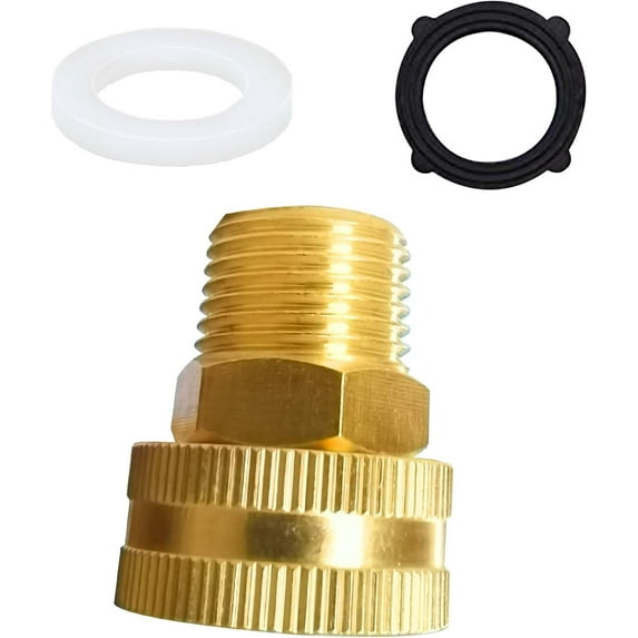 POWSDC-APOANDA Brass Garden Hose Fittings 3/4 NPT Male x 3/4 GHT Female ...