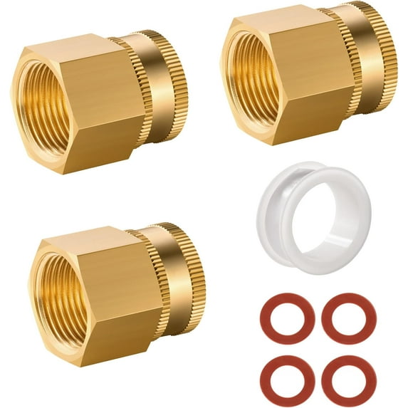 POWSDC-Brass Garden Hose Adapter, 3/4\u201dGHT Female x 3/4\u201dNPT ...