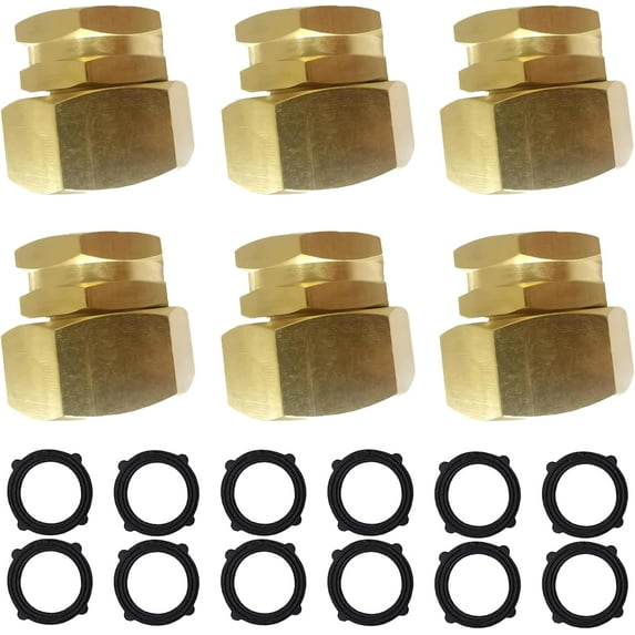 POWSDC-Brass Garden Hose Swivel Adapter 3/4 GHT to 1" NPT Female ...