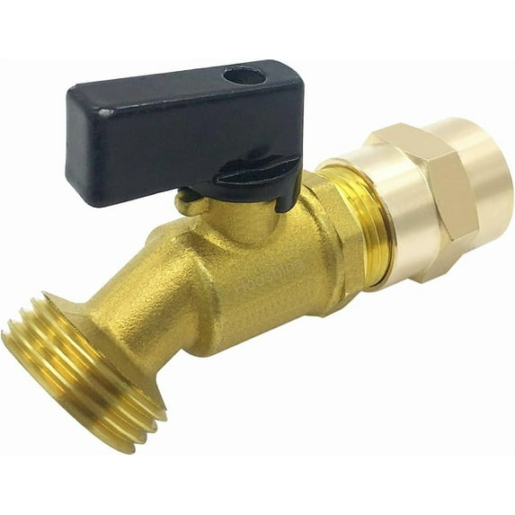 POWSDC-Brass Hose Bib Valve 3/4" GHT Male to 1/2" NPT Female Garde hose ...