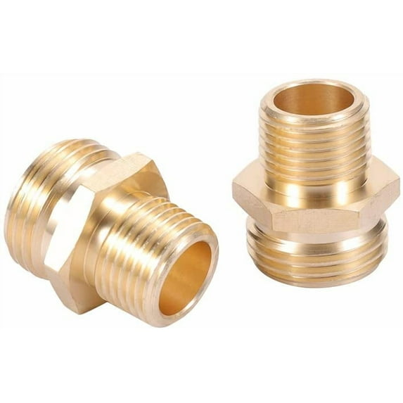 POWSDC-Brass Pipe to Garden Hose Fitting Connect,3/4"GHT Male x 1/2 ...