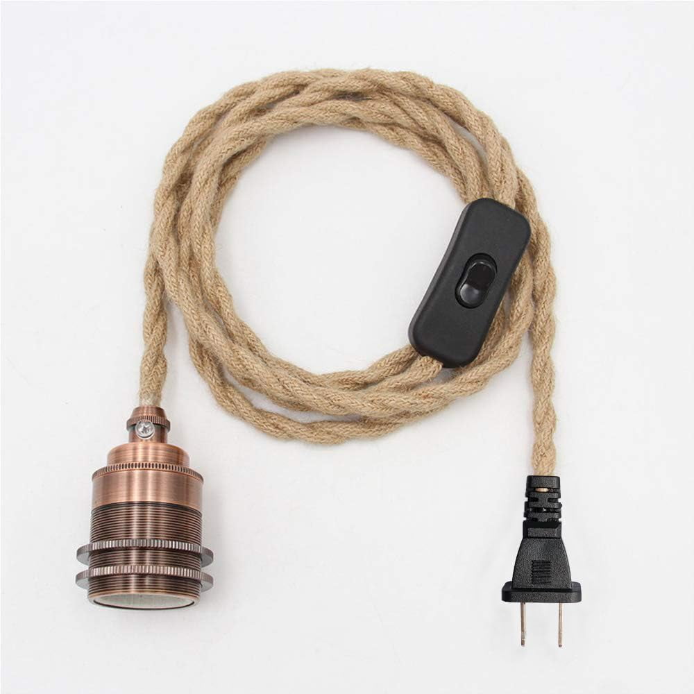POWSDC-E26 Industrial Pendant Lights Kit, Vintage Hanging Light with ...