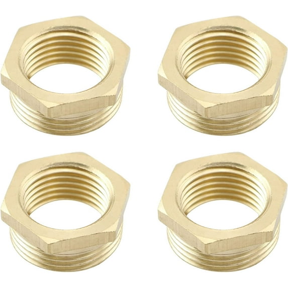 POWSDC-G1/2 Female to GHT 3/4 Male Hose Adapter 4PCS Thread Brass ...