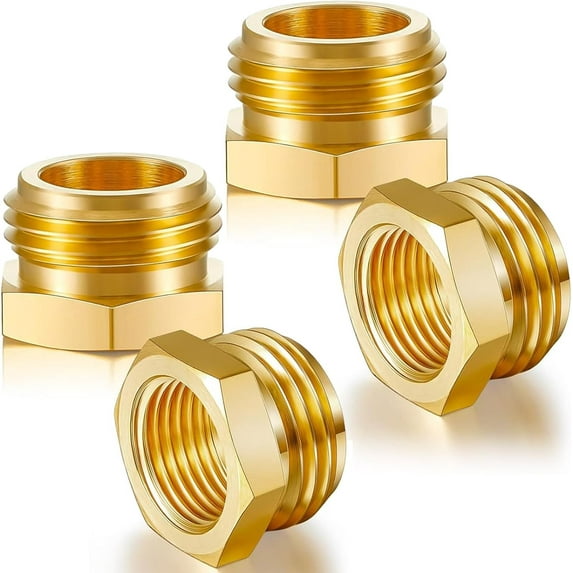 POWSDC-G1/2 Female to GHT 3/4 Male Hose Adapter Brass Threaded Pipe ...