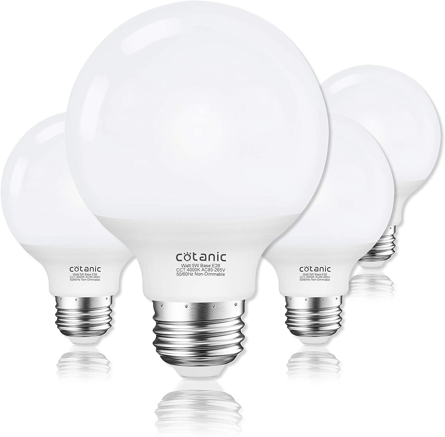 POWSDC-G25 LED Globe Light Bulbs, 5W Vanity Light Bulb (60W Equivalent ...