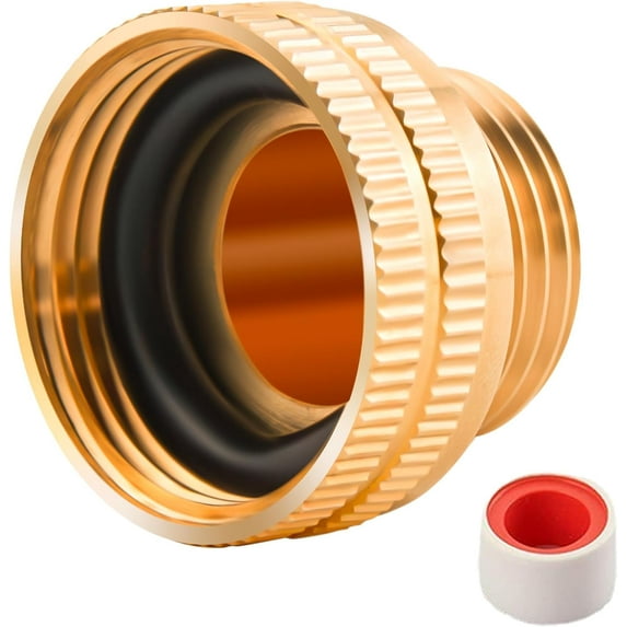 POWSDC-Garden Hose Adapter, 1"NPSH Female X 3/4" GHT Male Heavy-Duty ...