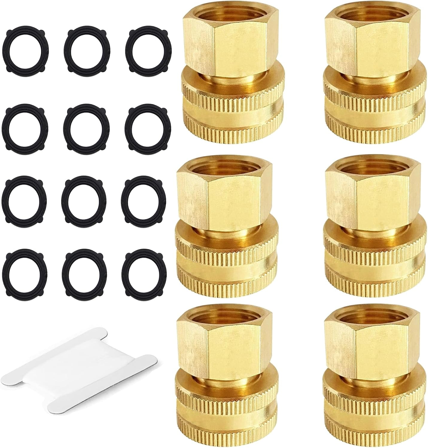 POWSDC-Garden Hose Fittings Connectors Adapter Solid Brass Repair ...