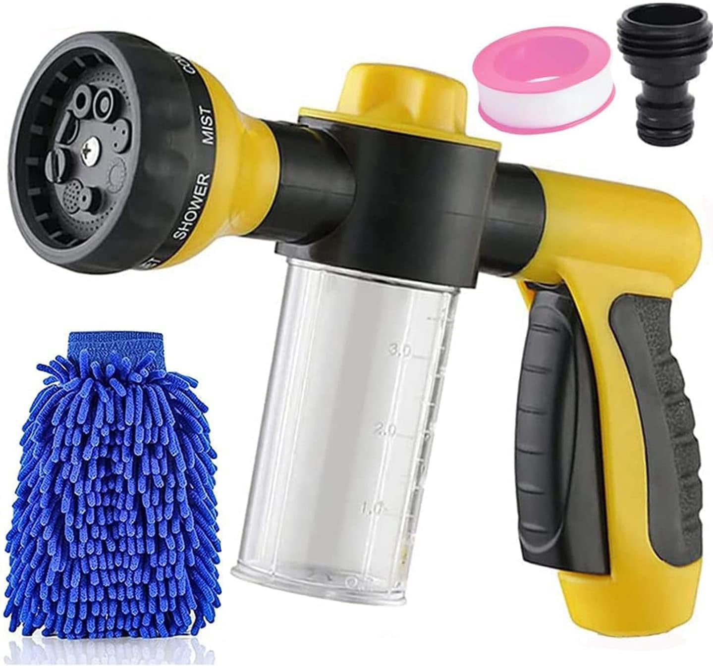 POWSDC-Garden Hose Nozzle Adjustable Hose Spray Nozzle High Pressure 8 ...