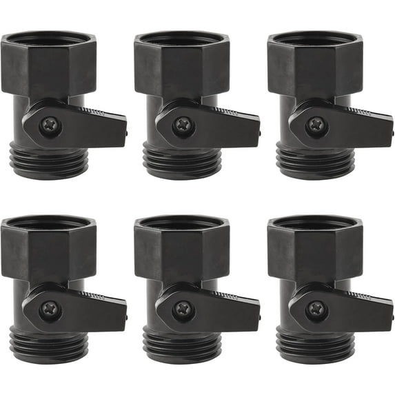 POWSDC-Garden Hose Shut Off Valve- 6 Pack 3/4'' Plastic Garden Hose ...