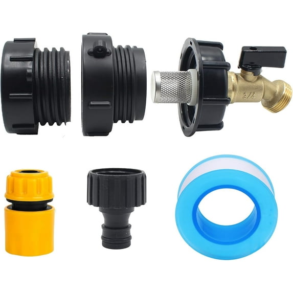 POWSDC-IBC Tote Adapter, 275-330 Gallon IBC Tote Water Tank Fittings, 2 ...