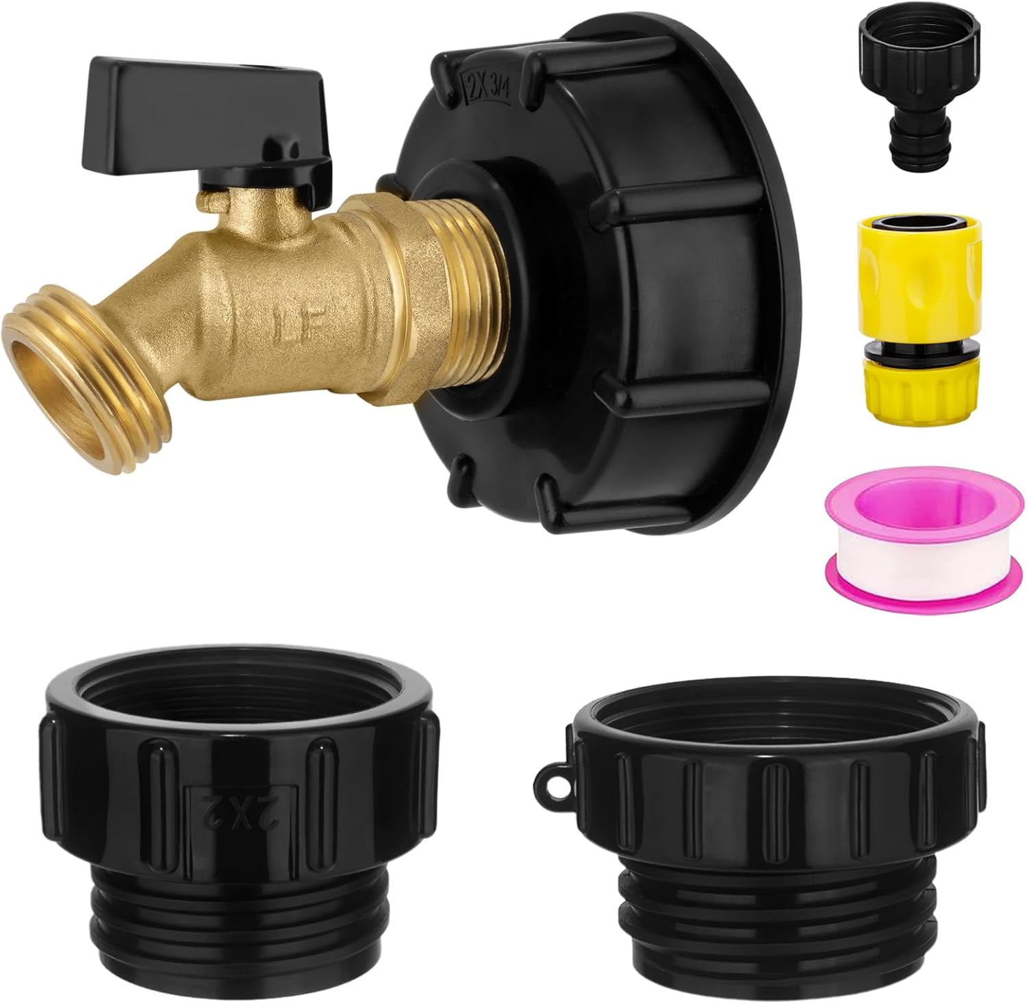 POWSDC-IBC Tote Garden Hose Adapter 275-330 Gallon IBC Tote Tank ...