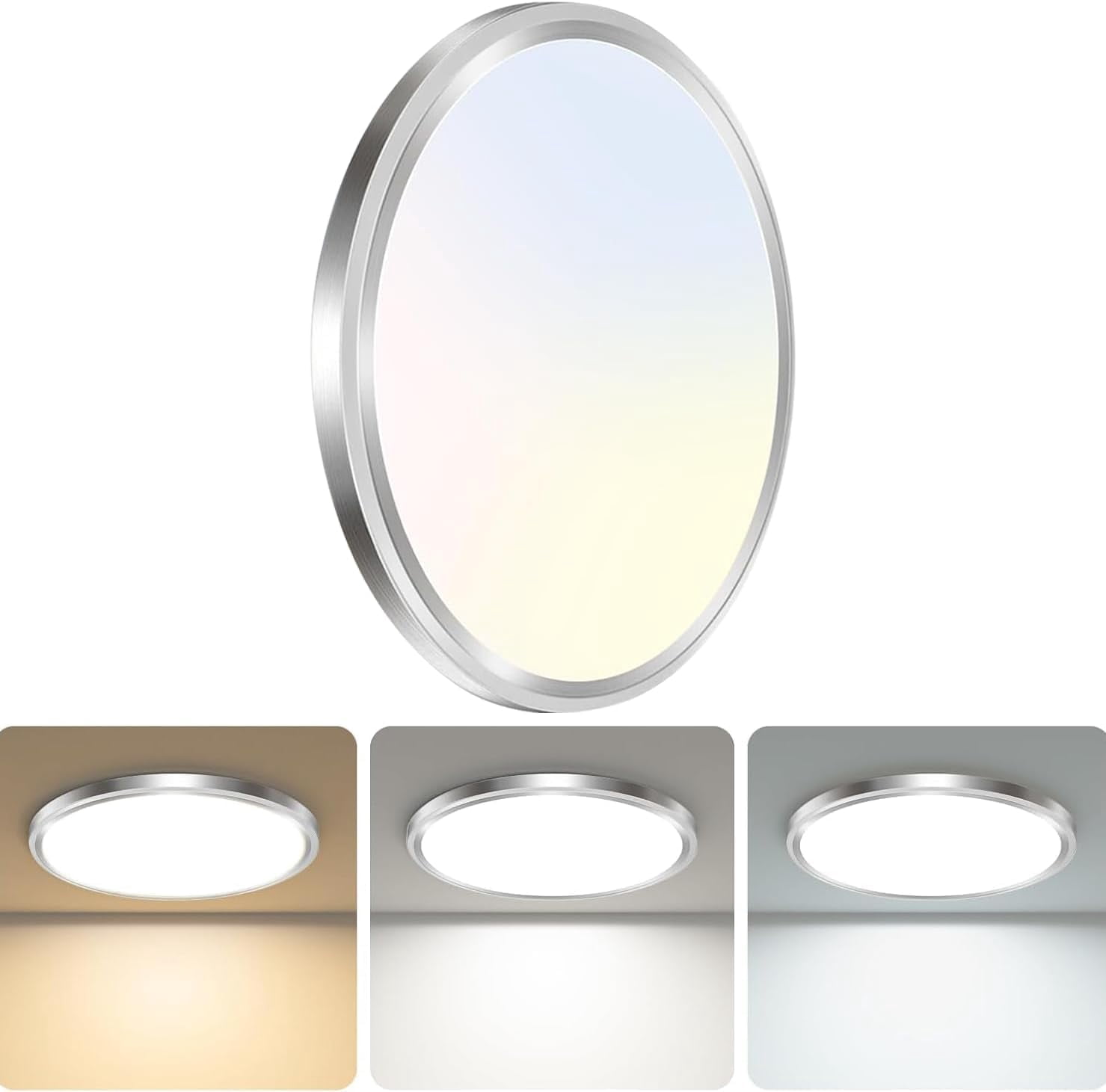 POWSDC-LED Ceiling Light Fixture, 6.5-Inch 12W 1200lm Small Flush Mount ...