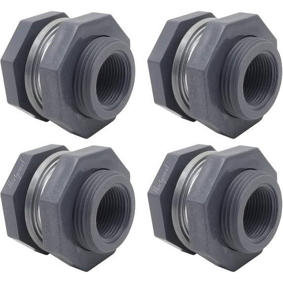 POWSDC-NPT3/4 PVC Bulkhead Fitting, Plastic Pipe Connector for rain ...