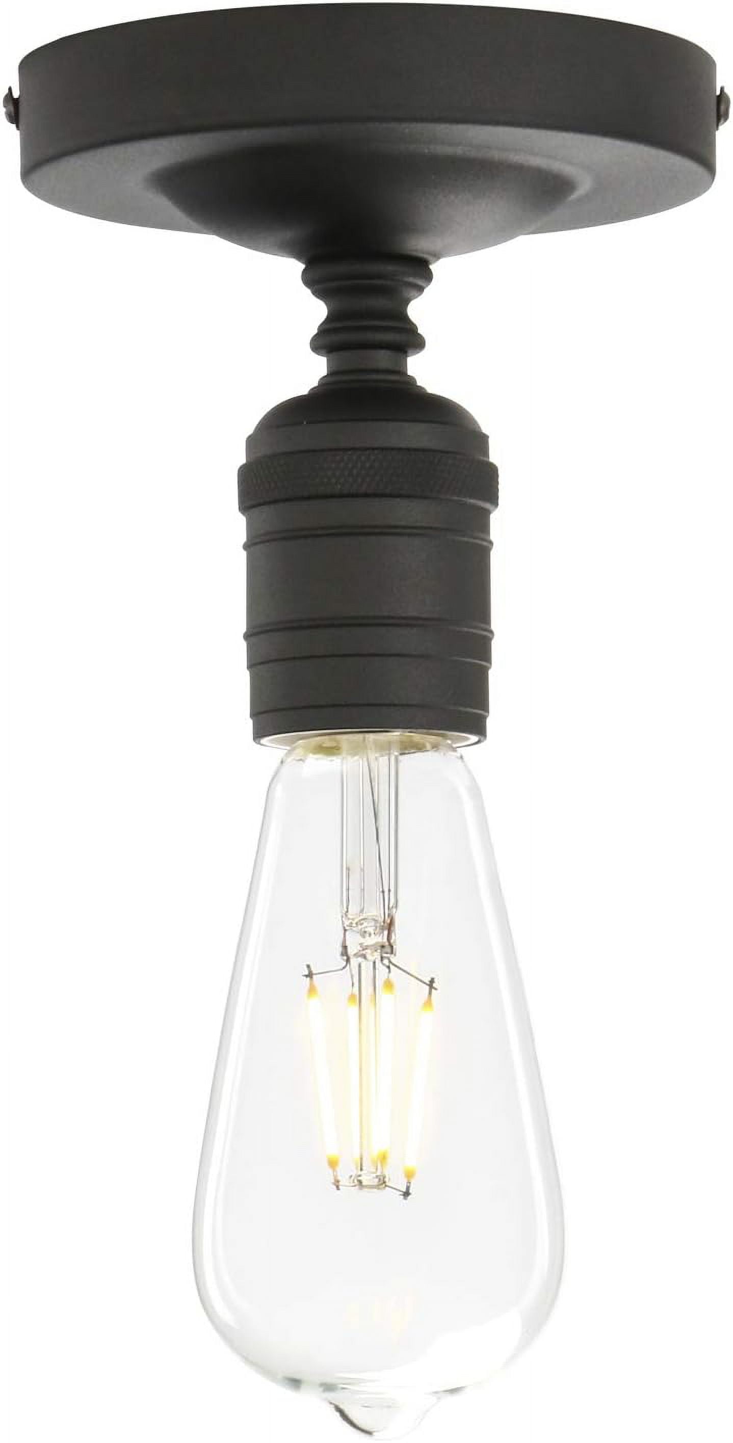 POWSDC-Semi Flush Mount Ceiling Light Fixture, Vintage Industrial Close ...