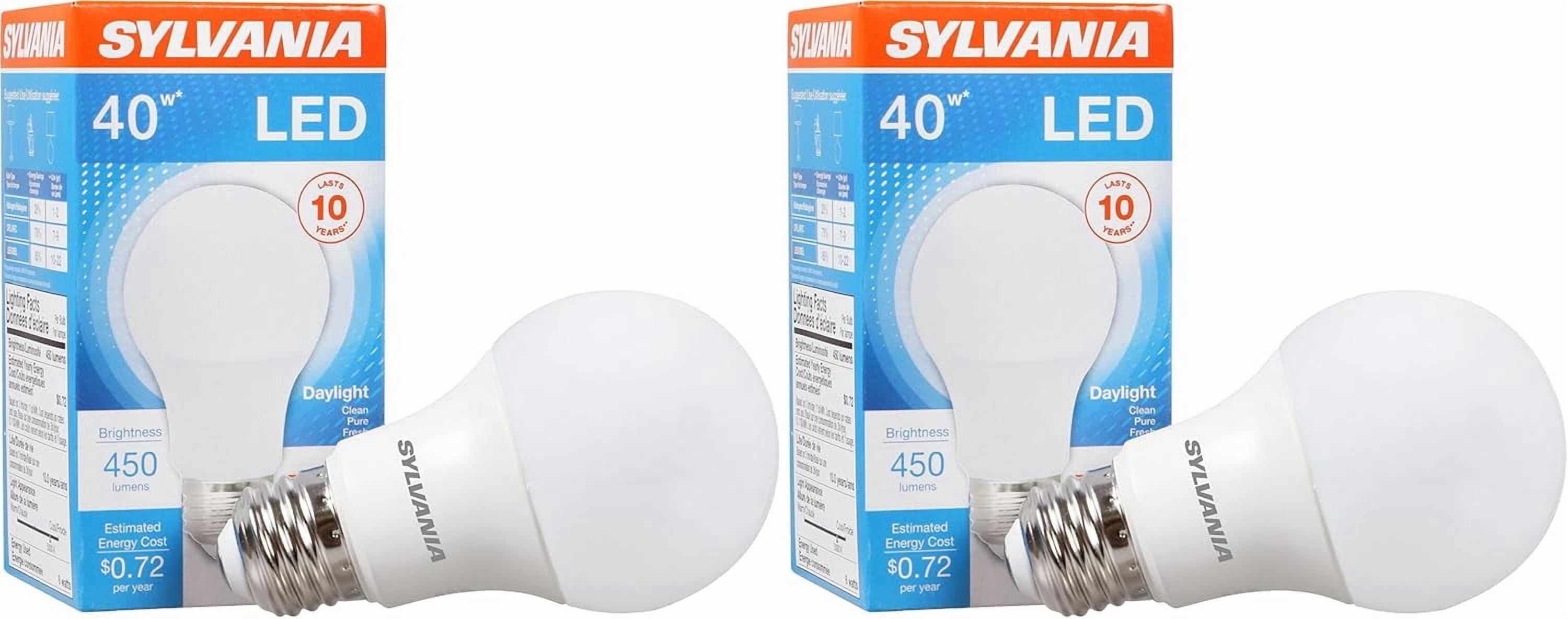 POWSDC-Sylvania LED Light Bulb, 40W Equivalent A19, Efficient 6W ...