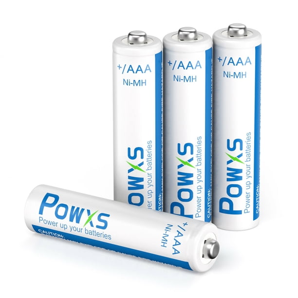 POWXS AAA Rechargeable Batteries, 1.2V 800mAh Ni-MH Pre-Charged Triple ...