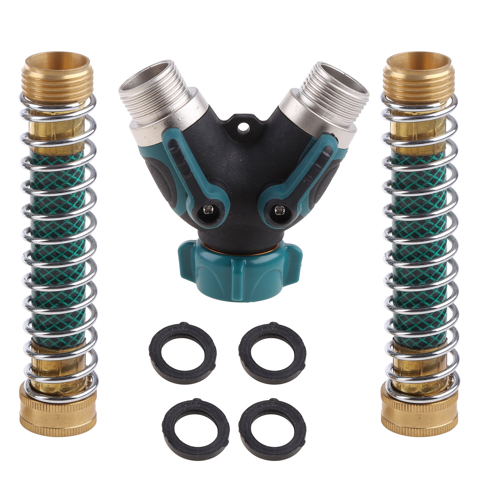 3/4" 2 Way Hose Splitter 2 Way Garden Hose Connector with 2 Pcs Garden ...