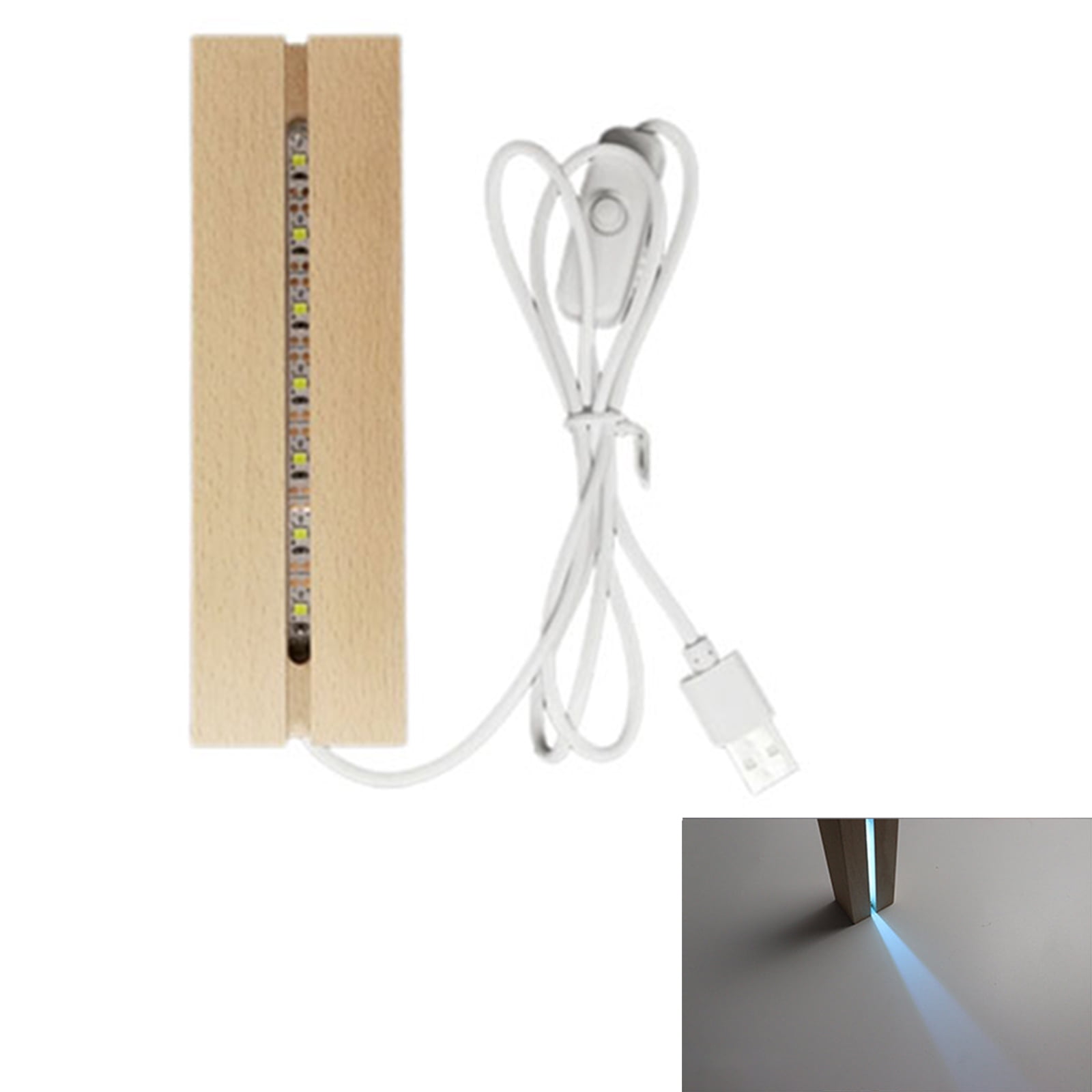 POYOGA Rectangle LED Light Display Base Stand Night Light Base Wood ...