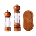 POYOGA Wood Salt and Peppers Grinder Set Adjustable Coarseness Spices ...