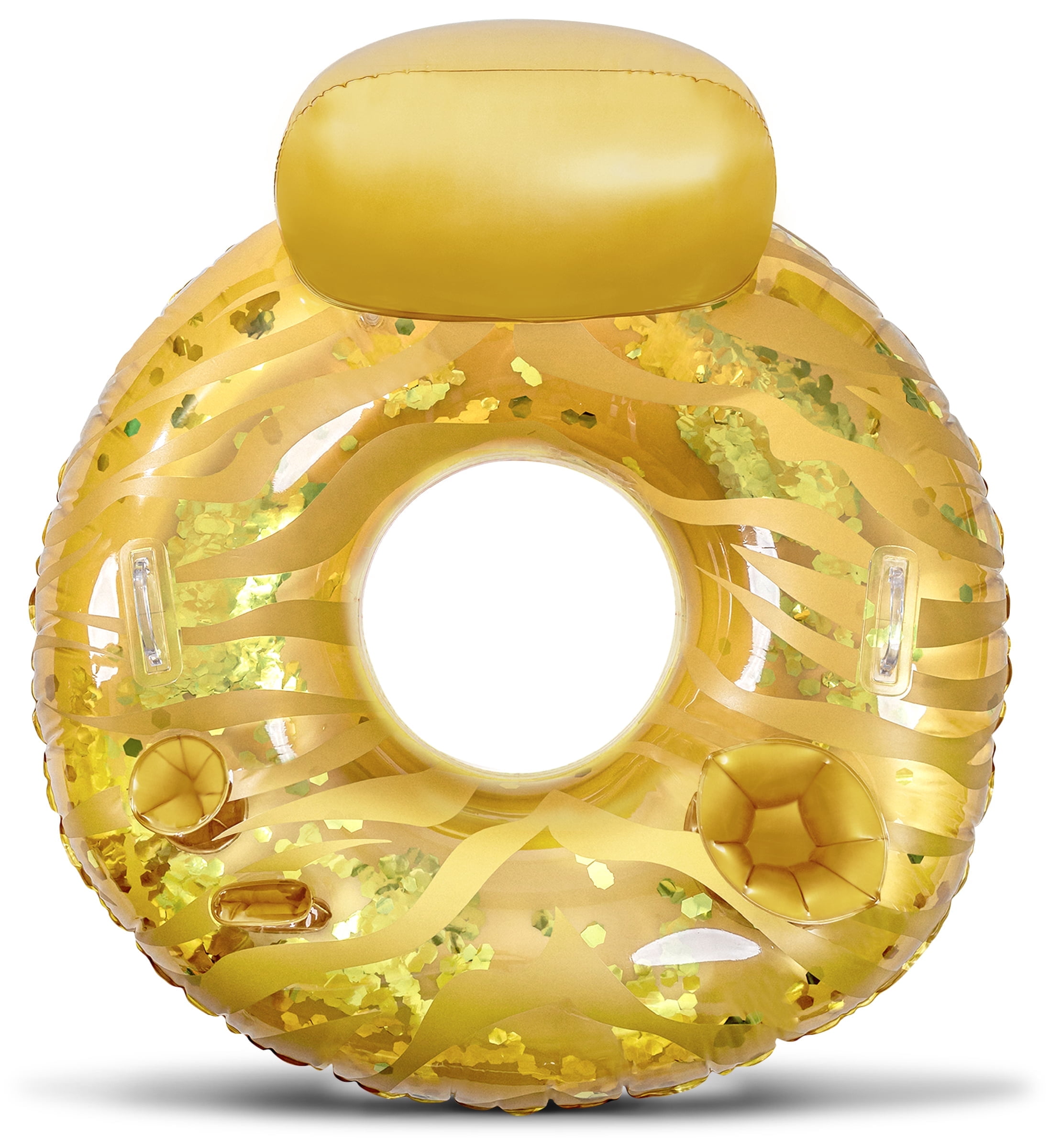 POZA Gold Inflatable Luxury Tube With Back Rest - Big Luxurious Lounger ...