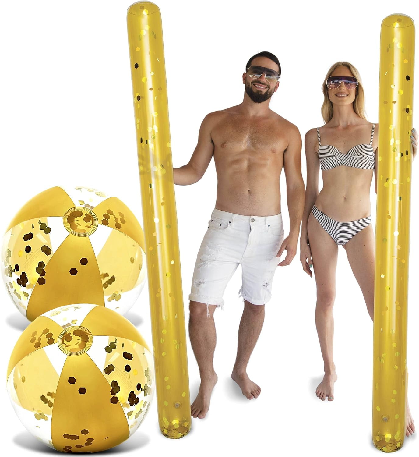POZA Inflatable Beach Balls and Giant Pool Noodles - Premium Luxurious ...