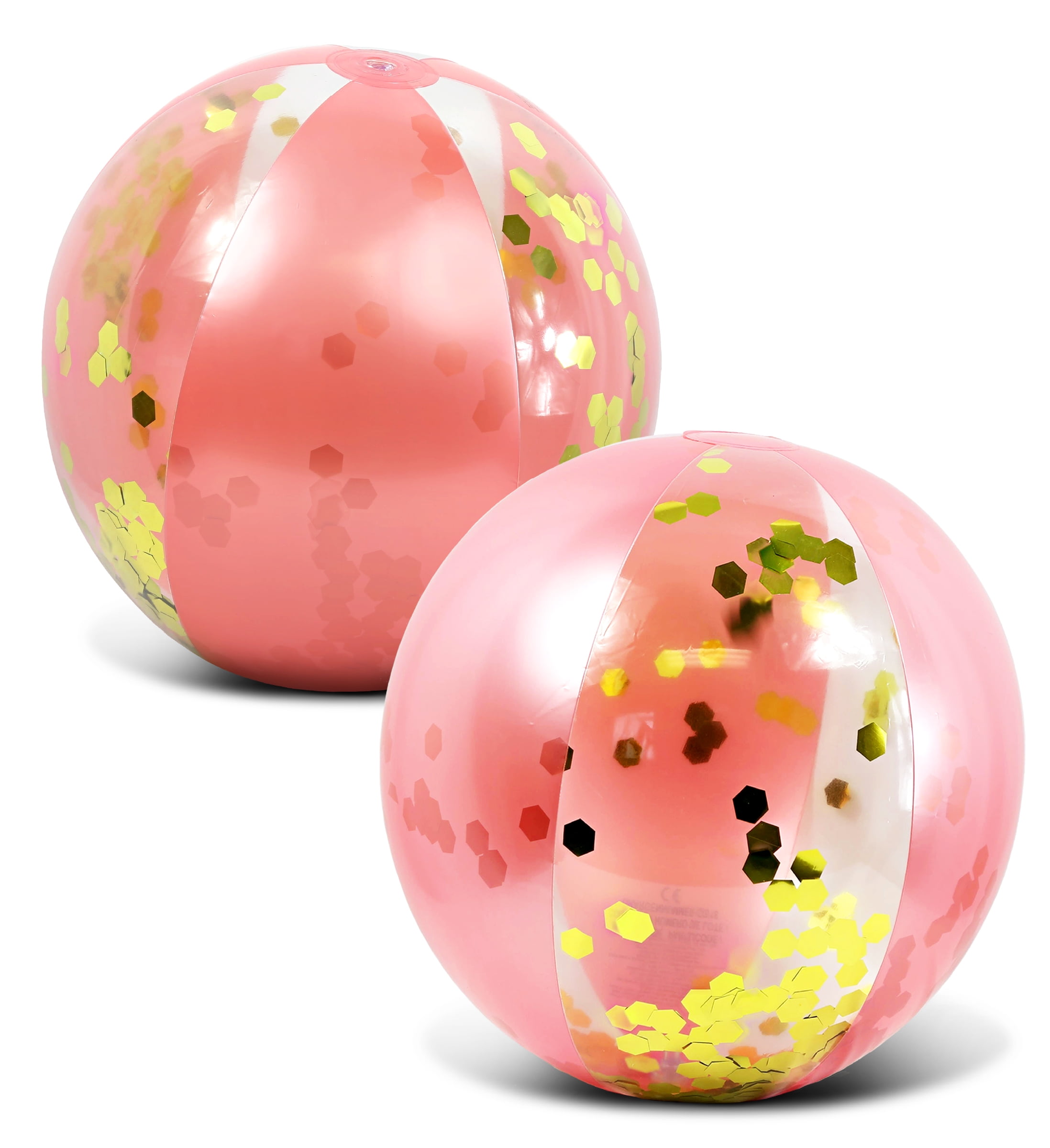 POZA Summer Inflatable PVC Beach Balls set of 2 - Elegant Rose Gold ...