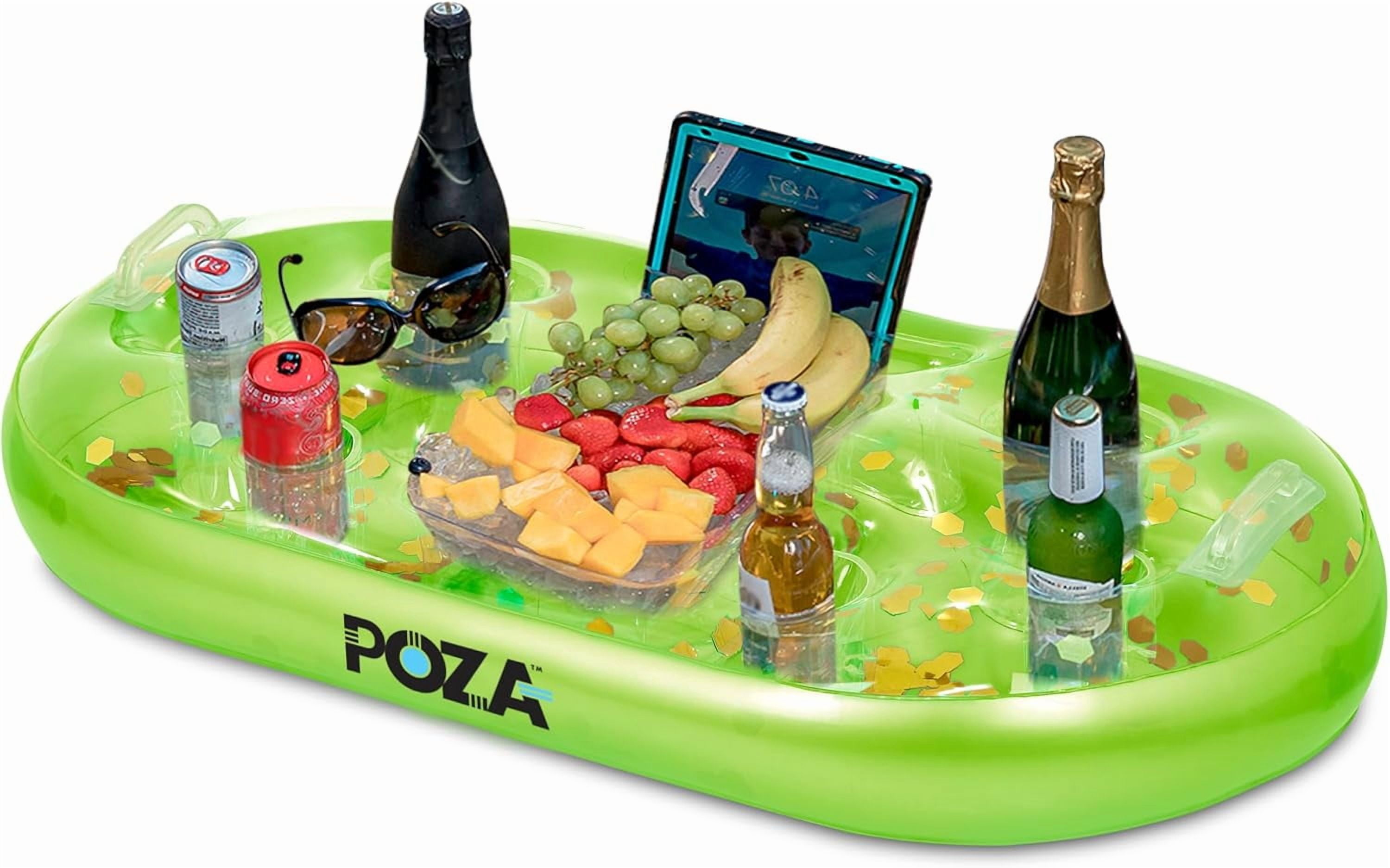 POZA Inflatable Gold Floating Cooler - Luxurious Drink Holder Filled ...