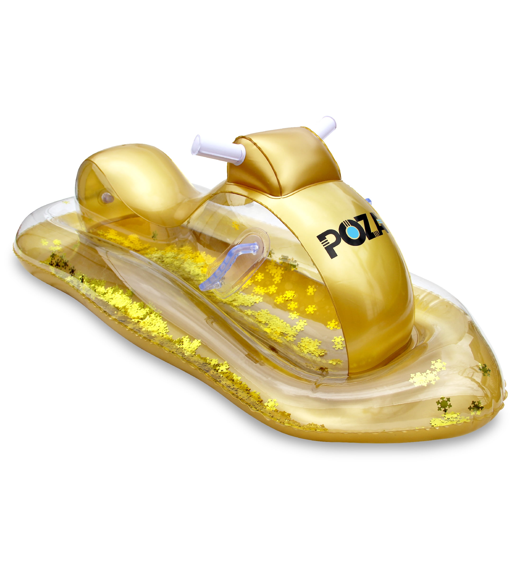 POZA Gold Inflatable Snowmobile Sled - Winter Sled for Children and ...