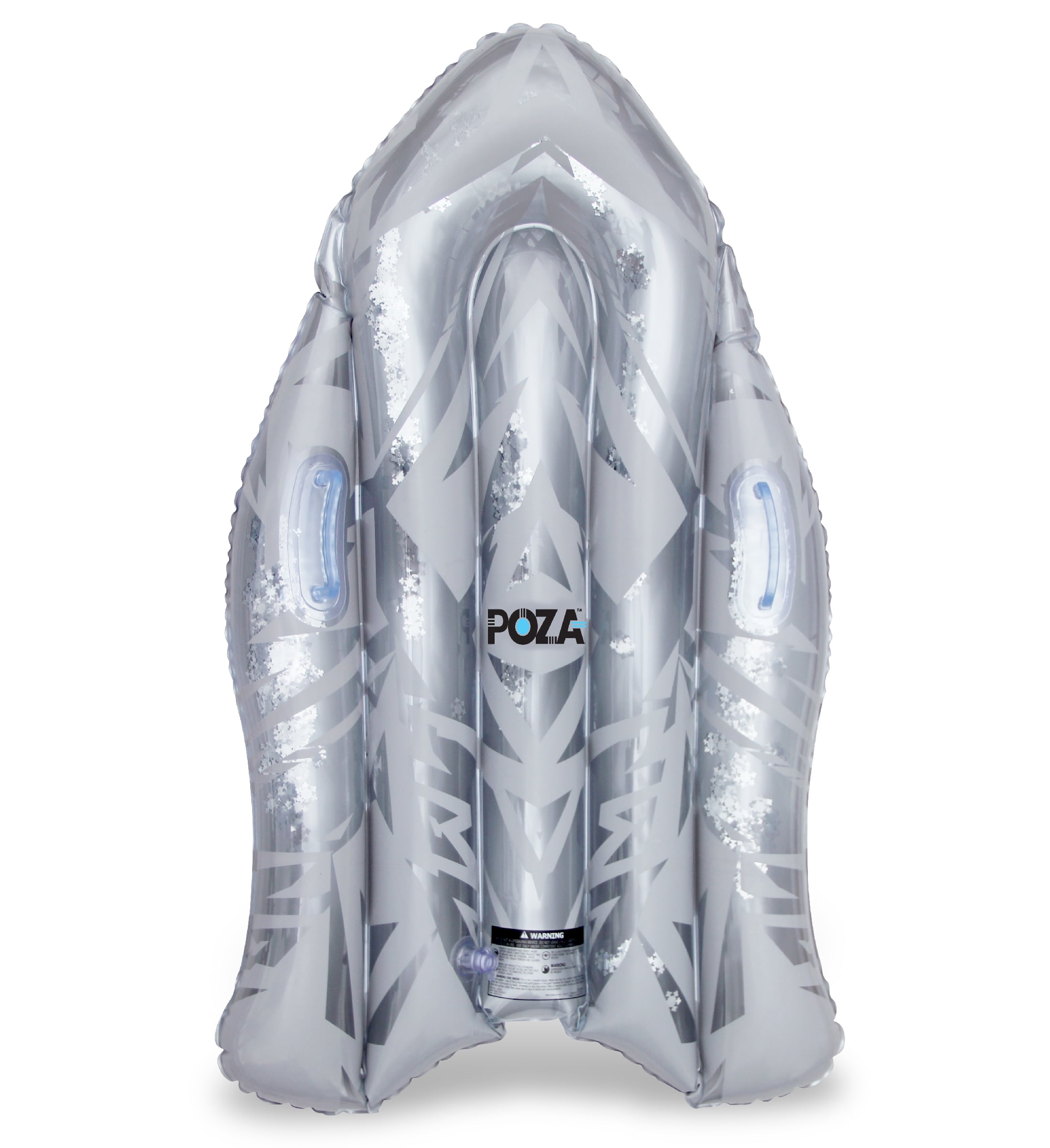 POZA Inflatable Silver Snow Boogie Sled – Luxurious Snow Sled with ...