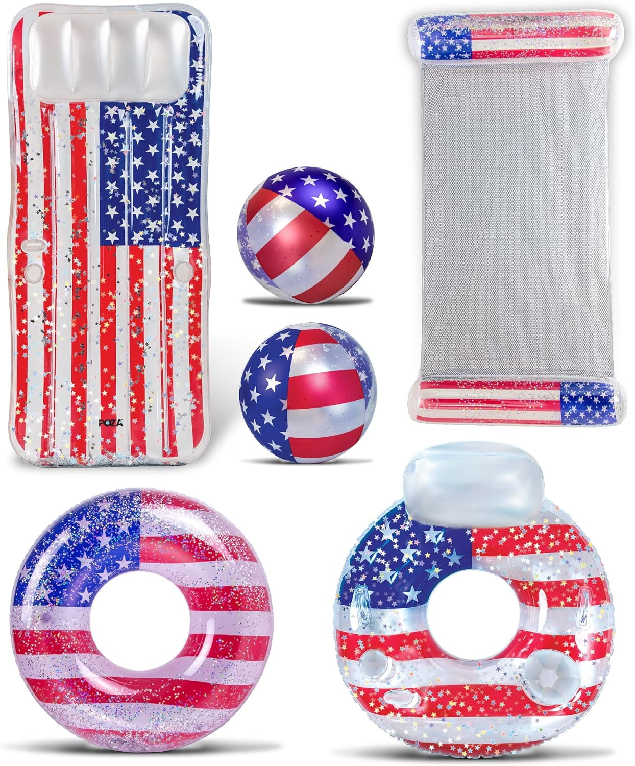 POZA Inflatable USA Flag Pool Floats Collection - Patriotic Design ...