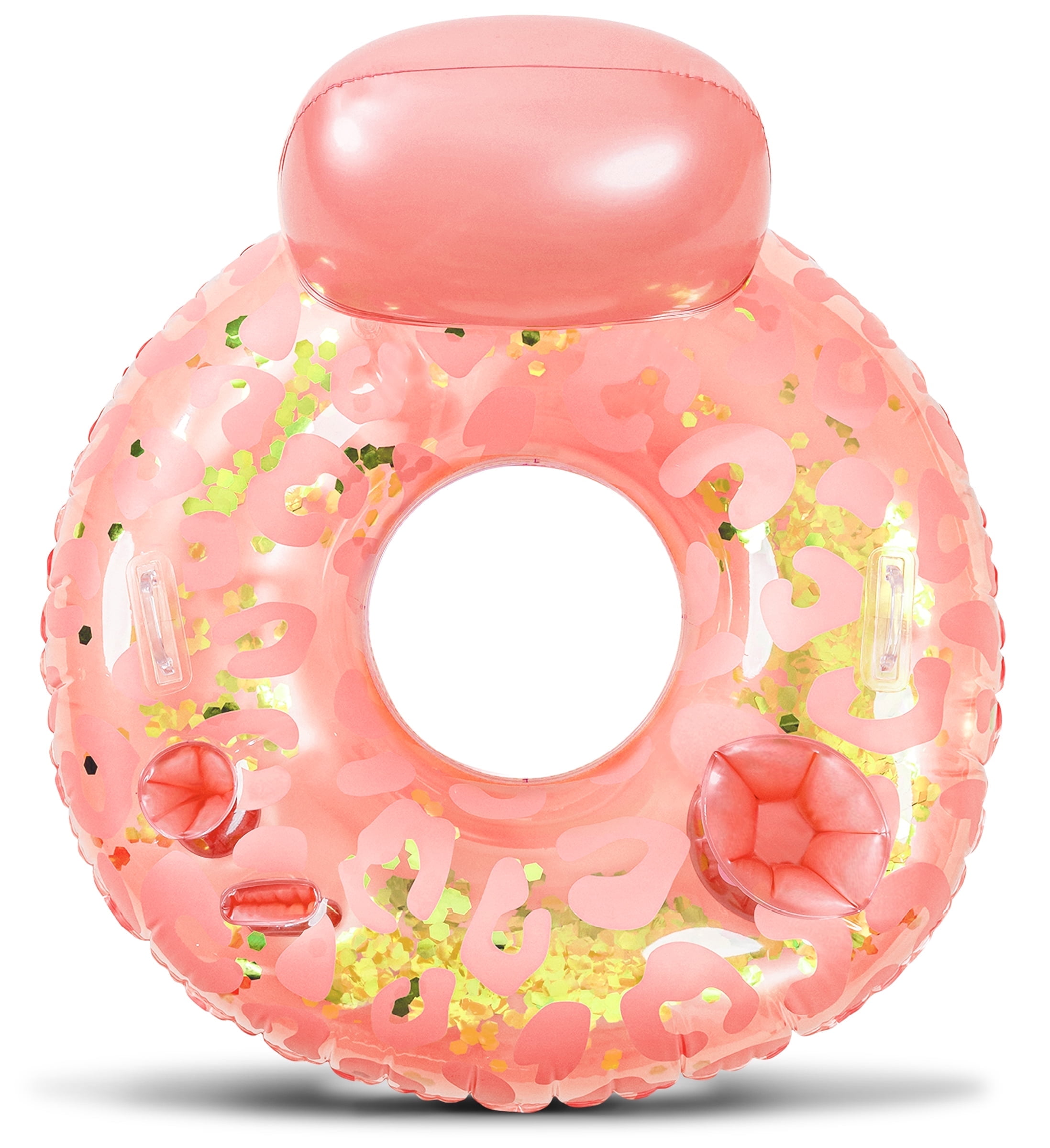 POZA Luxury Lounger Inflatable Pool Float, Back Rest, Sparkle Confetti ...